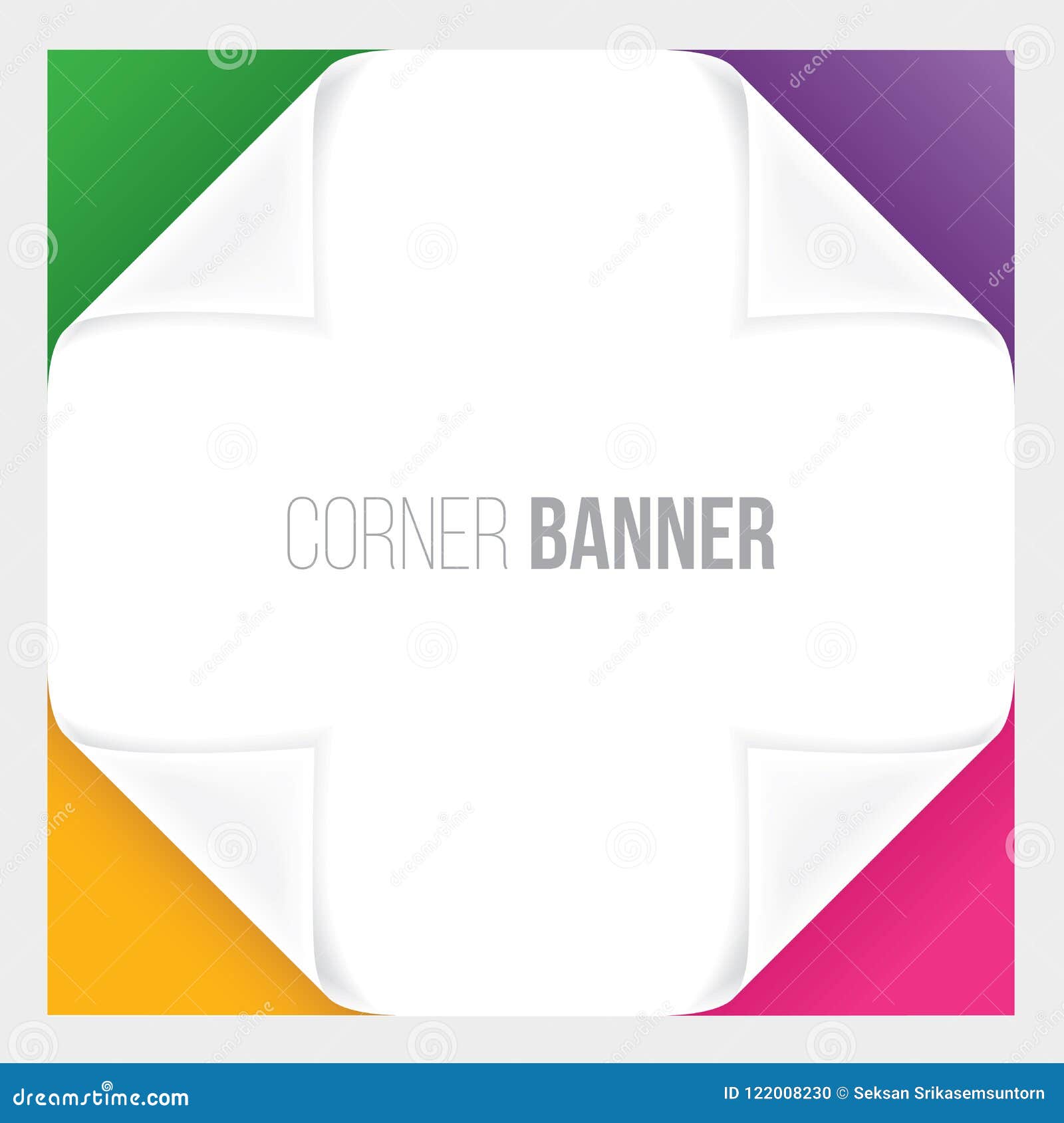 4 Color Corner Banner, Vector Illustration Stock Vector - Illustration ...