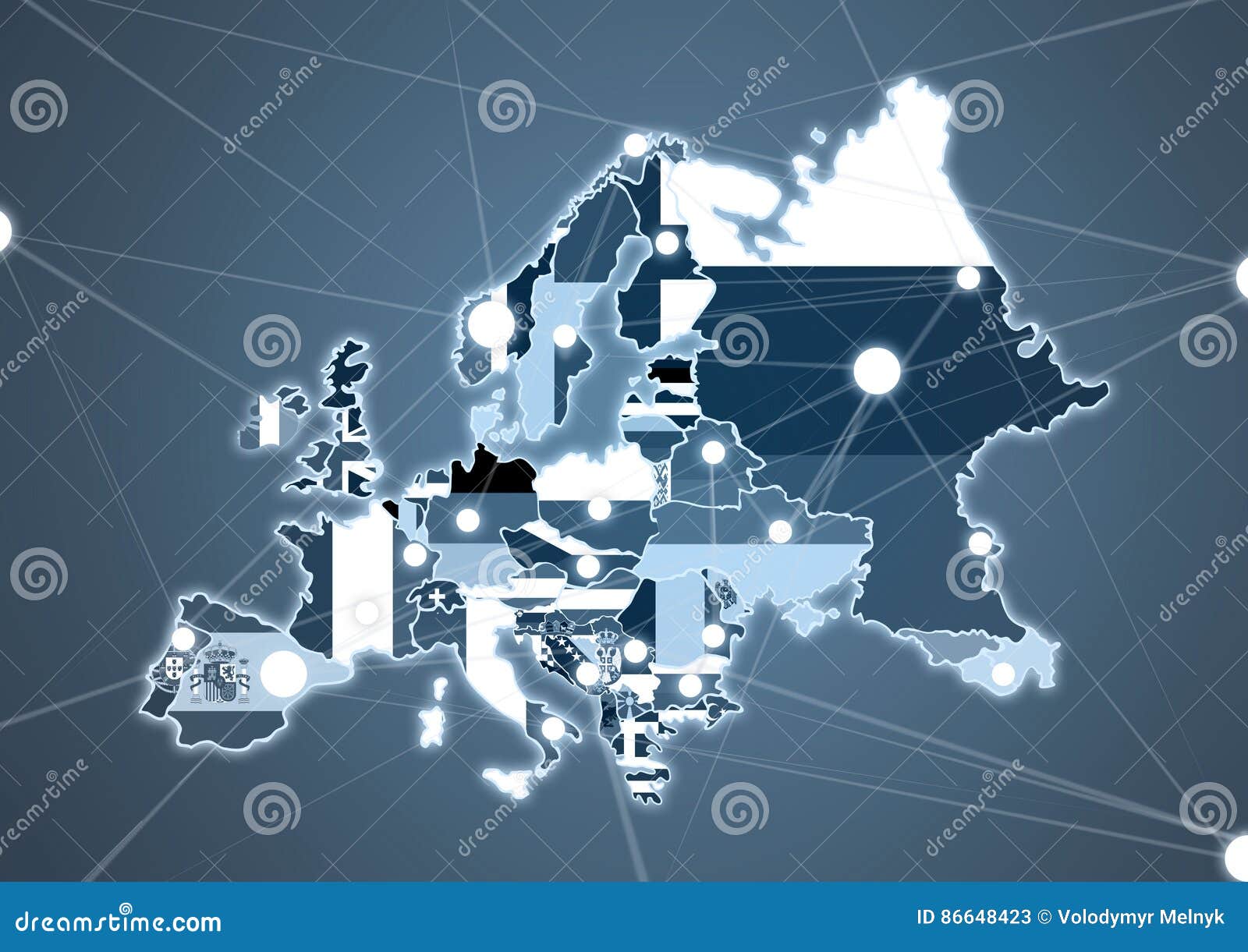 Europe Map With Gray Tone On White Background,illustration,textured ...