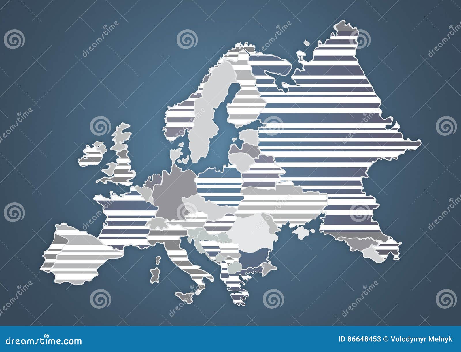 Europe Map With Gray Tone On White Background,illustration,textured ...