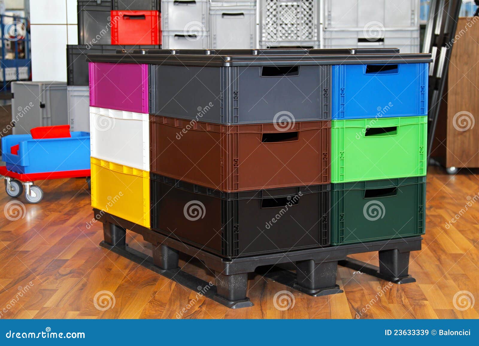 Color crates stock image. Image of storehouse, industrial - 23633339