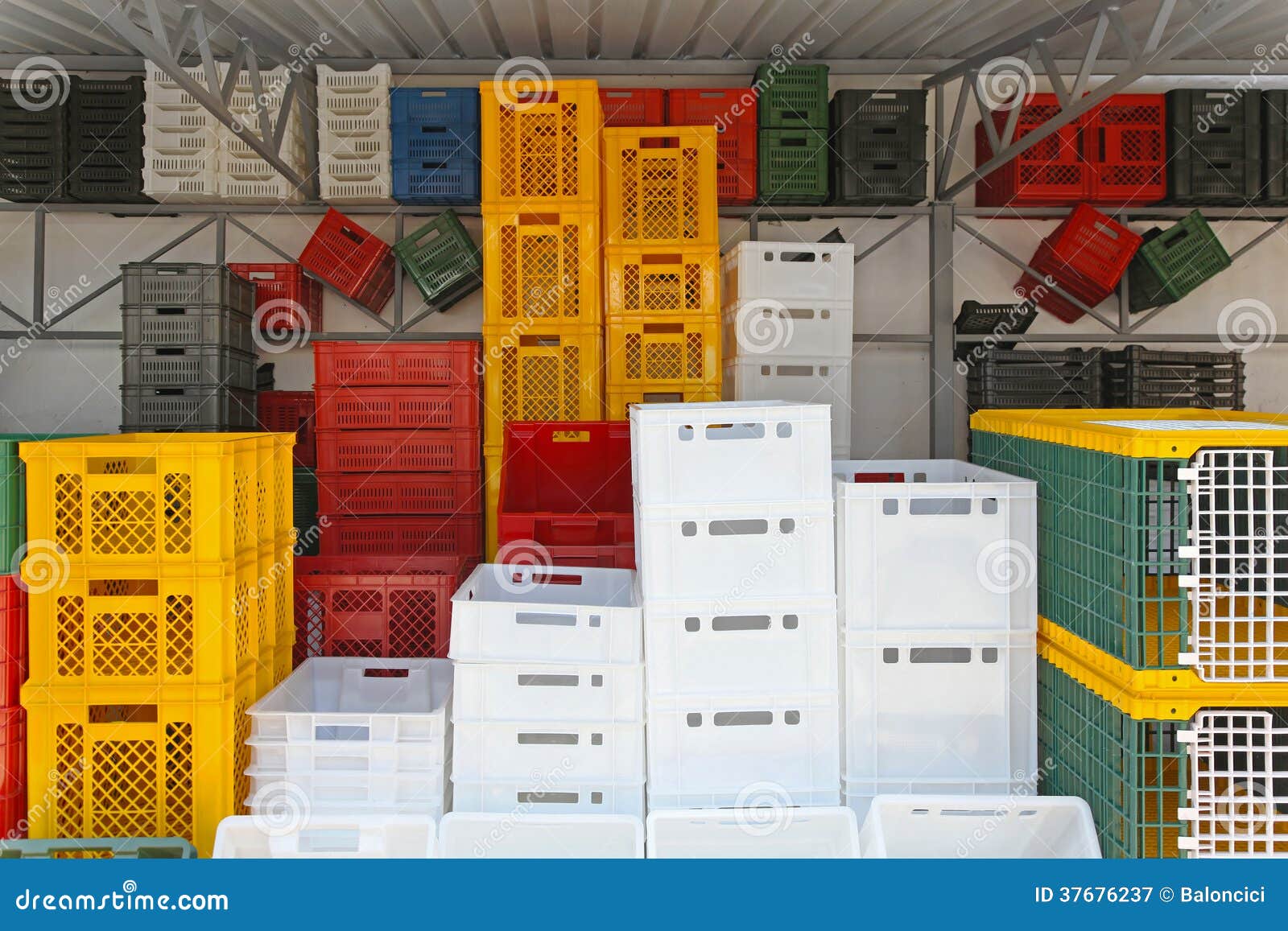 Color crates stock image. Image of warehouse, equipment - 37676237