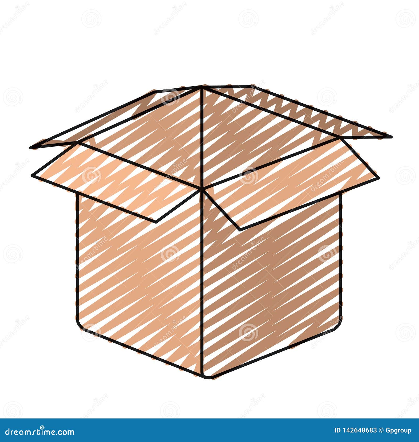 Carboard Box Open Symbol Isolated Cartoon Vector | CartoonDealer.com ...