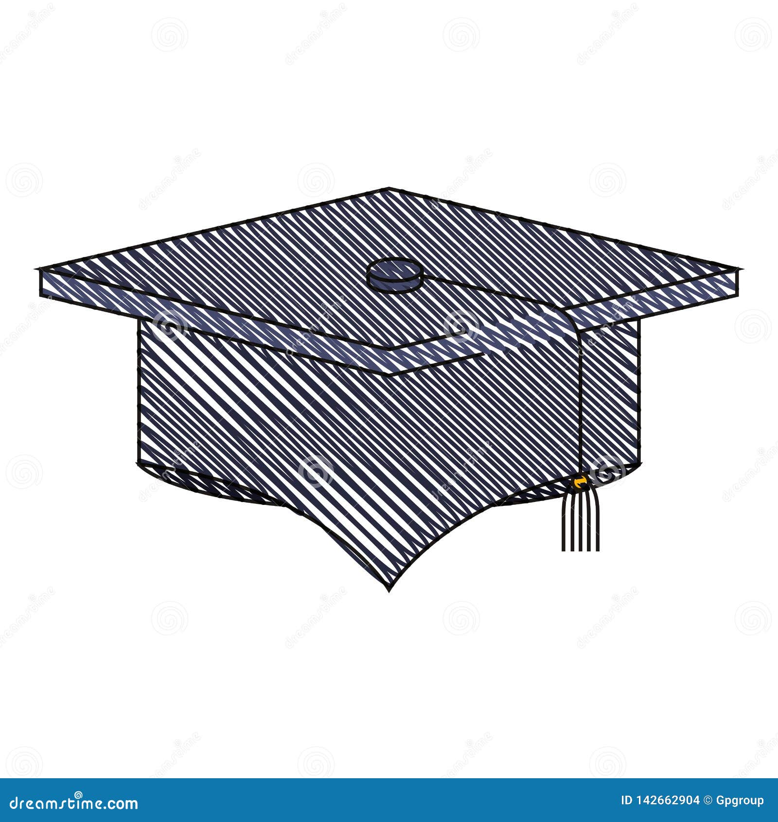 Color Crayon Stripe Image of Graduation Cap Stock Vector - Illustration ...