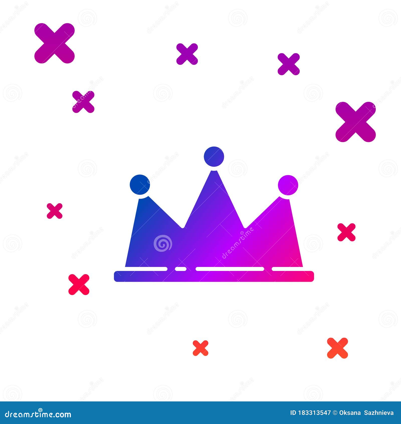 Color Crown Icon Isolated on White Background. Gradient Random Dynamic ...