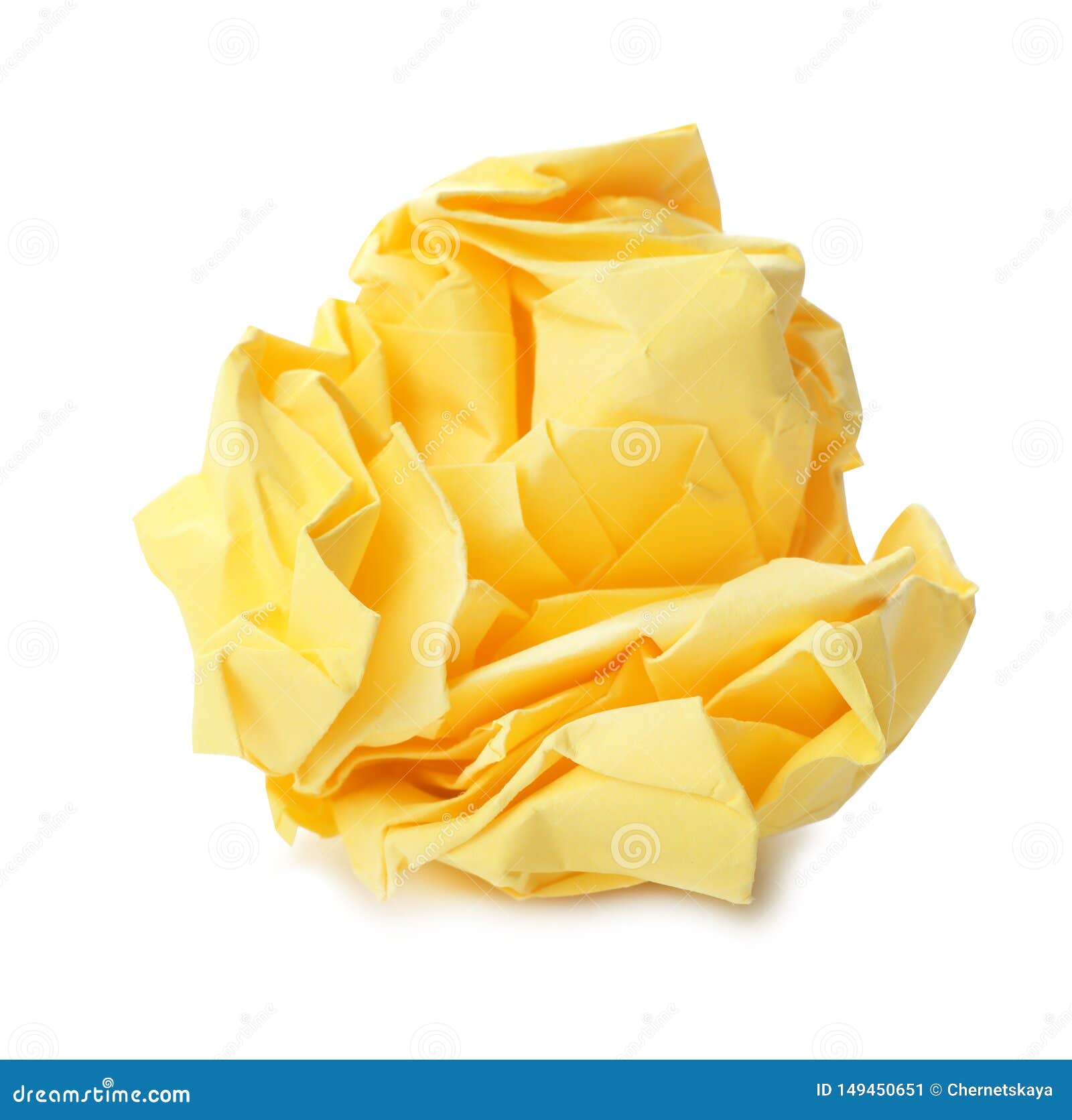 Color Crumpled Sheet of Paper Isolated Stock Image - Image of office ...