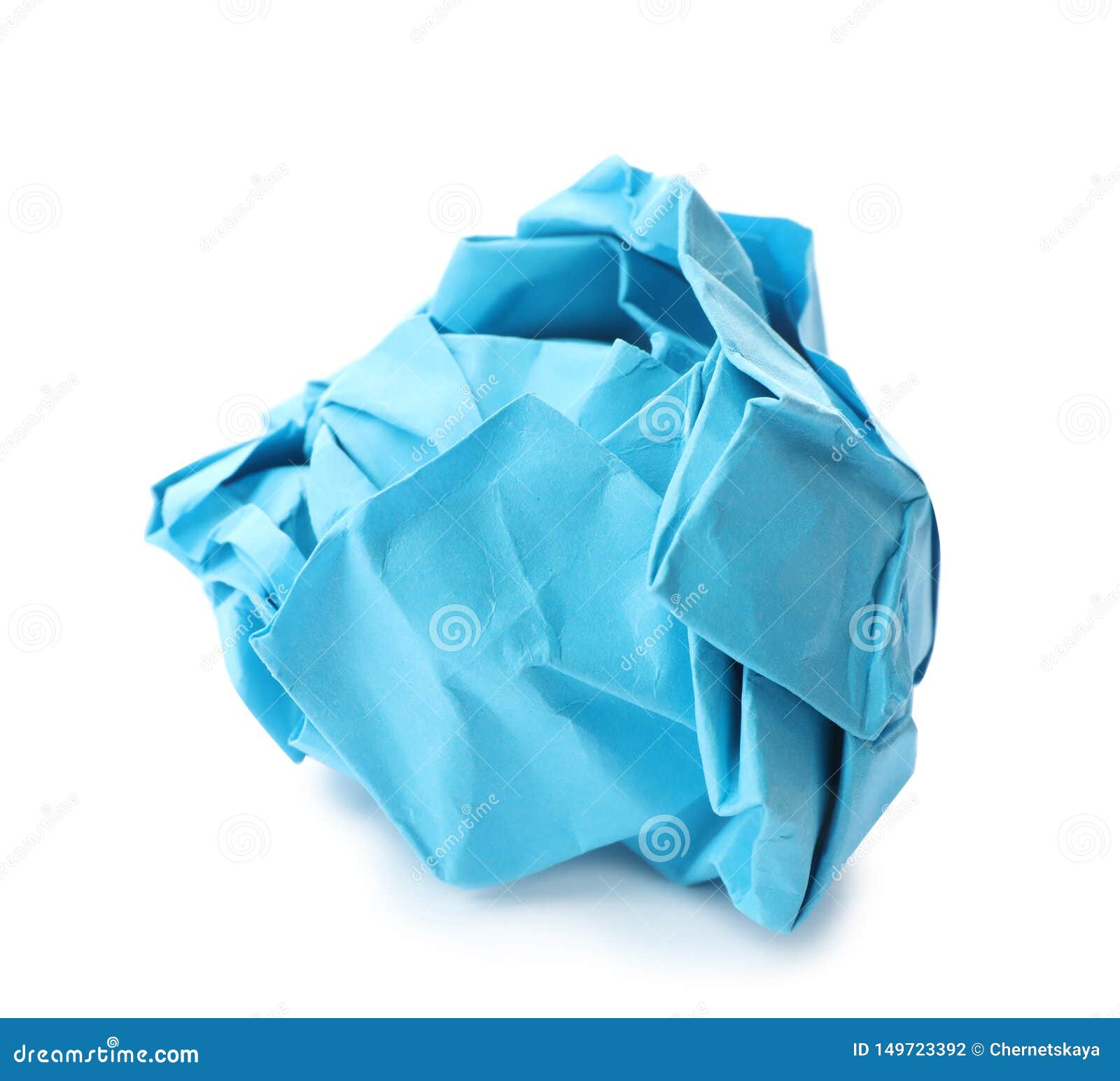 Color Crumpled Sheet of Paper on White Stock Photo - Image of jammed ...