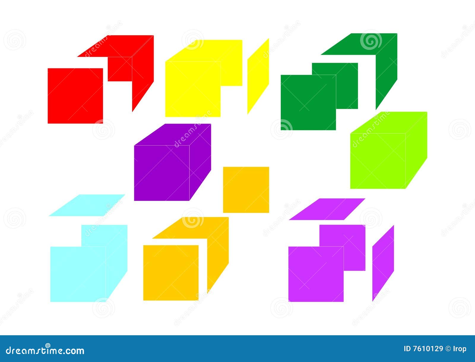 Color cube stock vector. Illustration of modality, format - 7610129