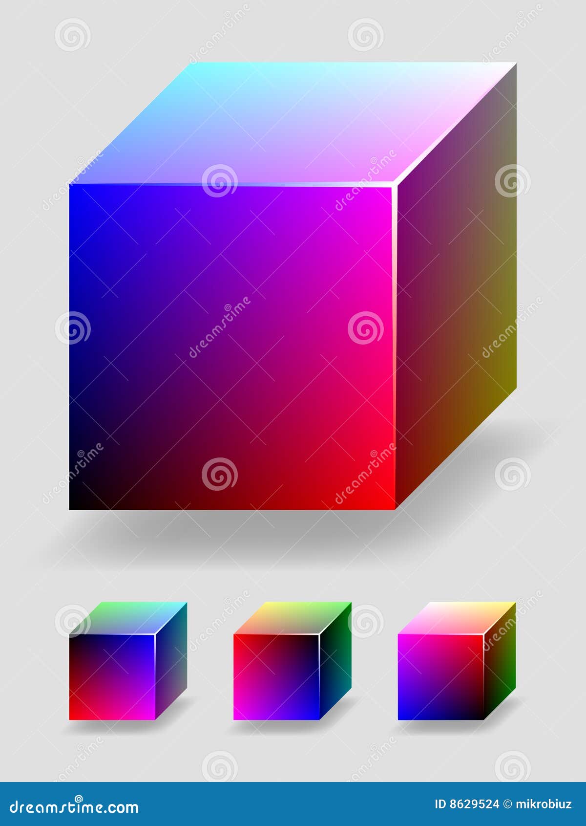 Color cube - blue and red stock vector. Illustration of construction ...