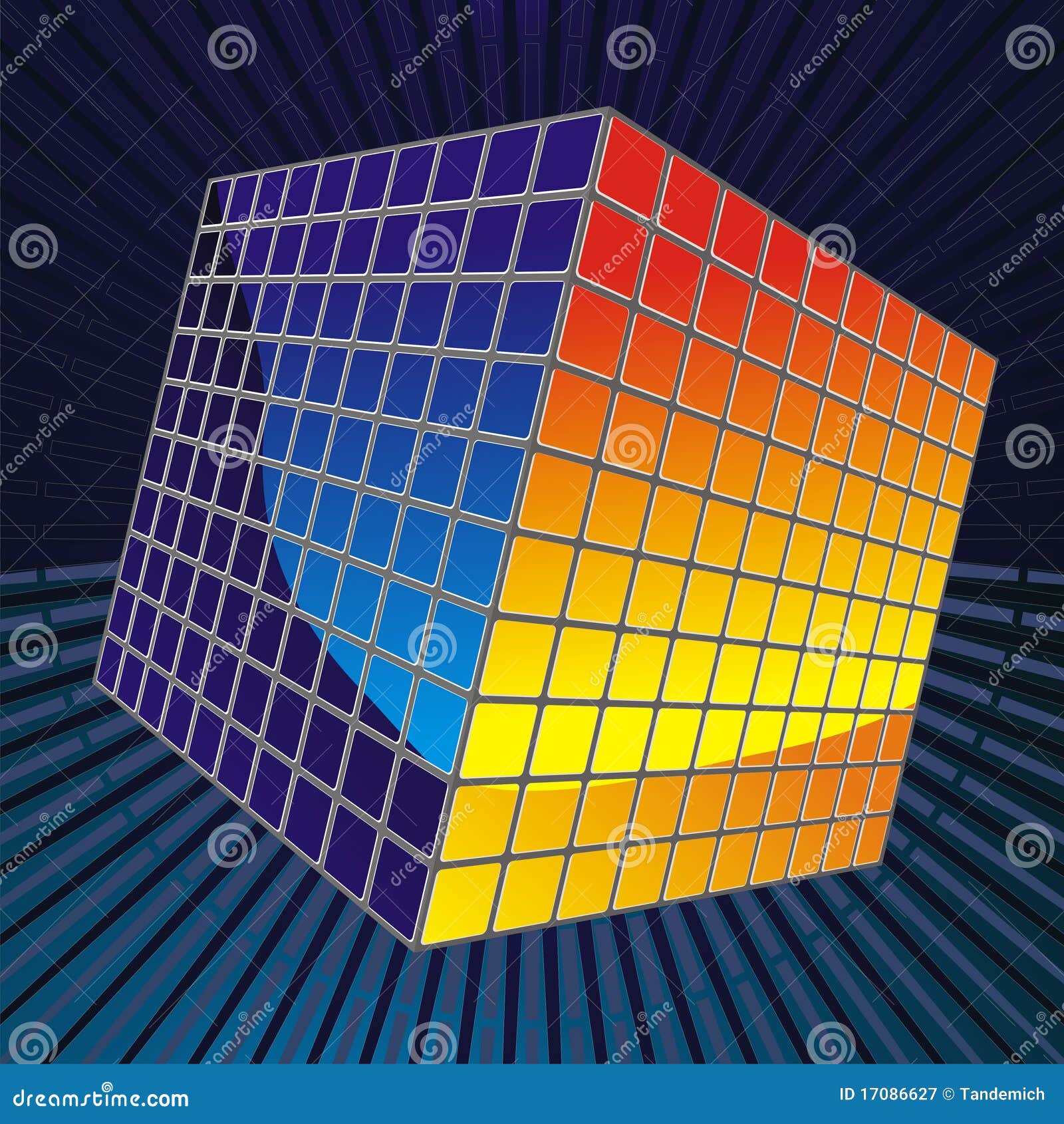 Color Cube Consisting of Thousands of Cubes in Spa Stock Illustration ...