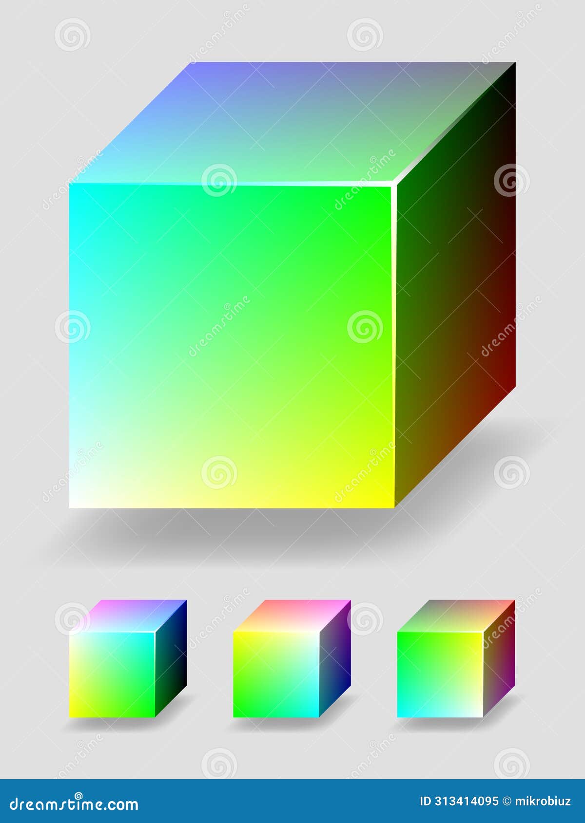 Color Cube - Cyan and Yellow Stock Vector - Illustration of multicolor ...