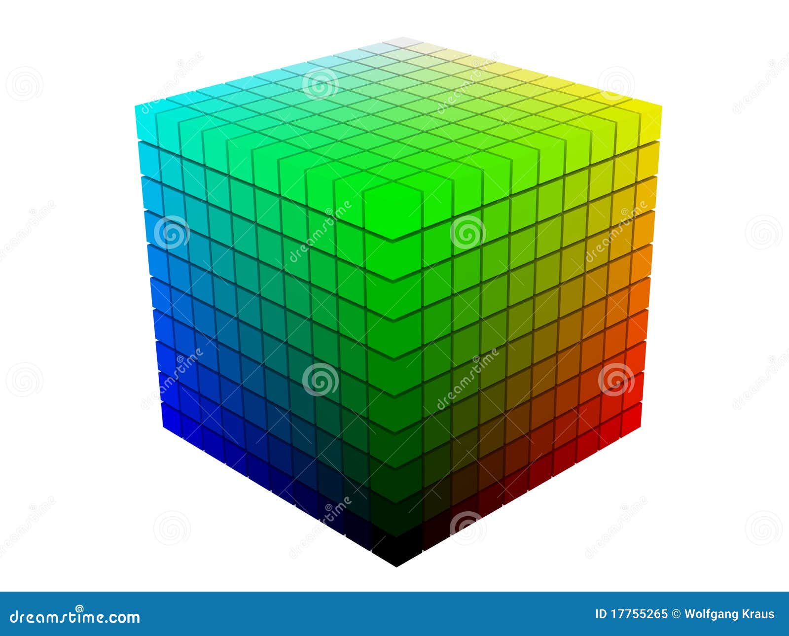 RGB Color Cube Scheme. Color Theory Placard Vector Illustration ...