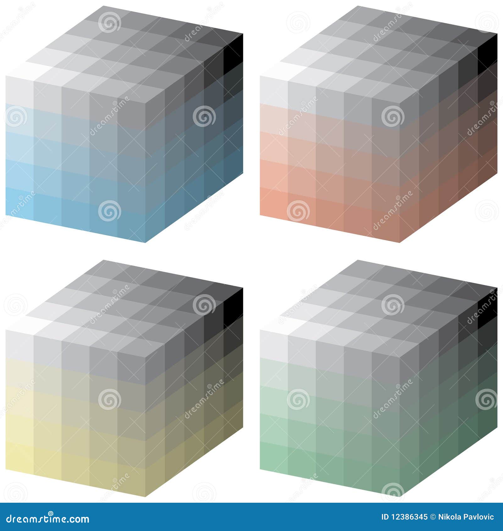 Color cubes stock vector. Illustration of isolated, black - 12386345