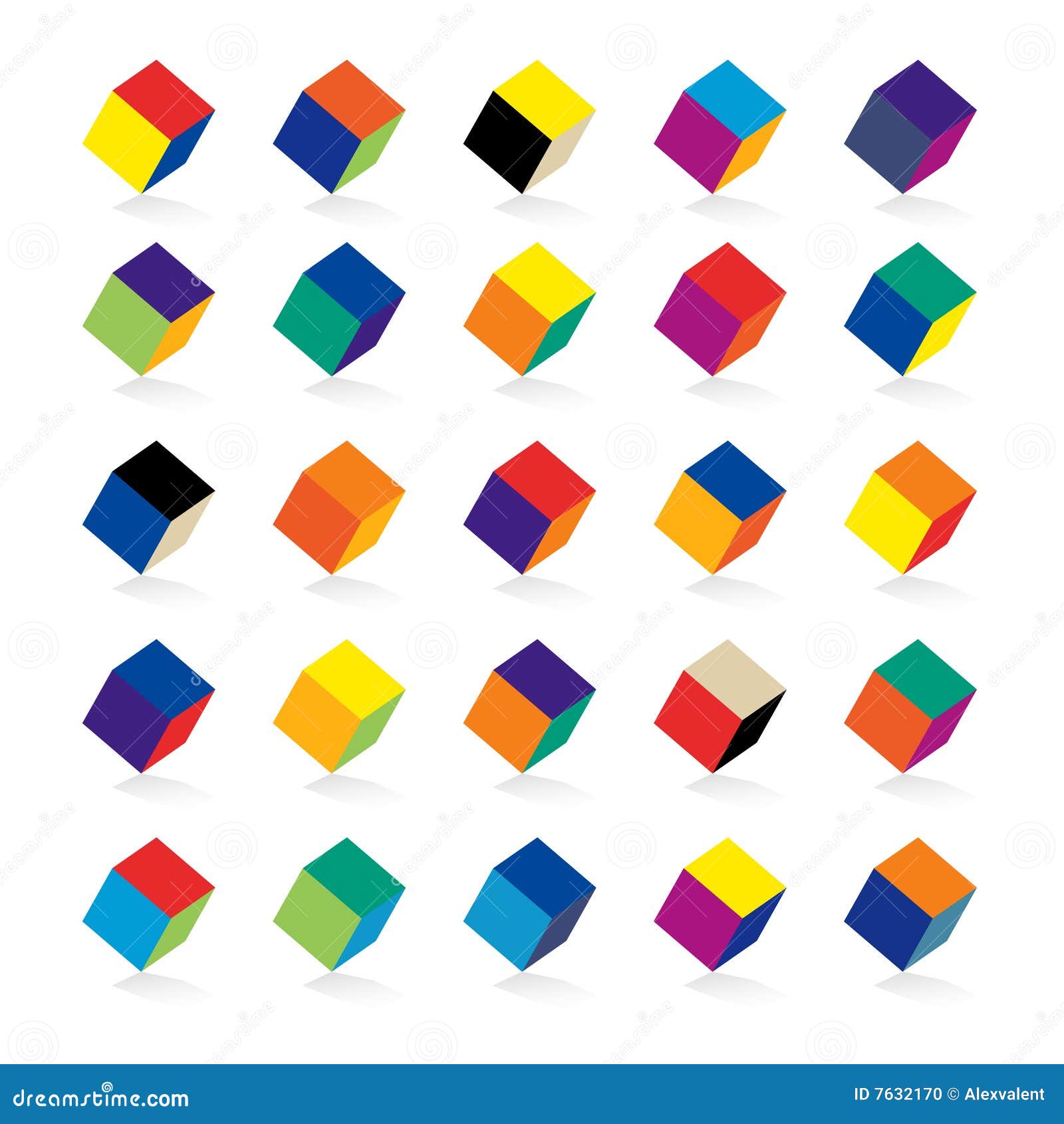 Color cubes stock vector. Illustration of background, plan - 7632170