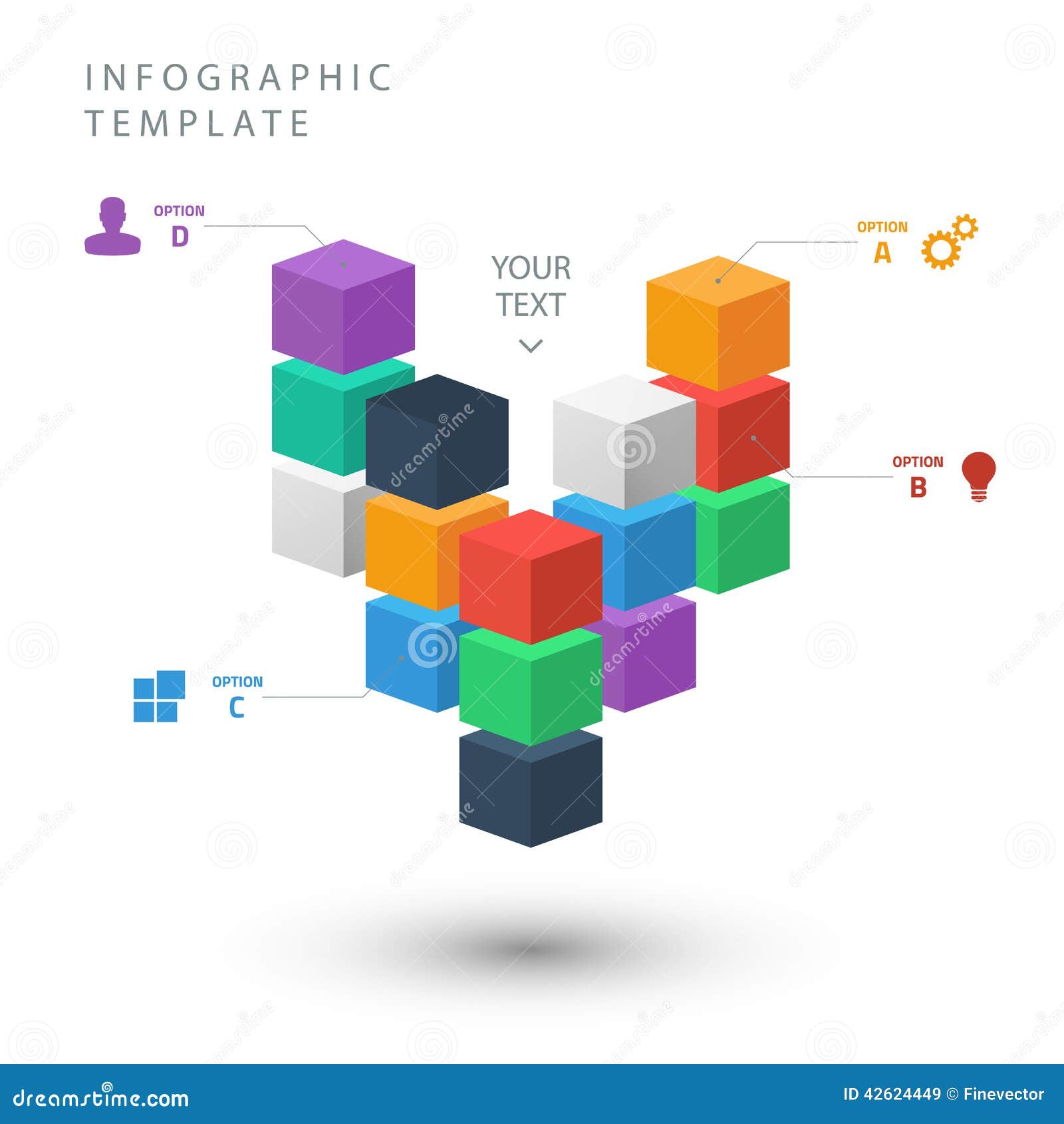 Color Cubes Icon Set. Boxs Illustration Symbol. Sign Blocks Vector ...