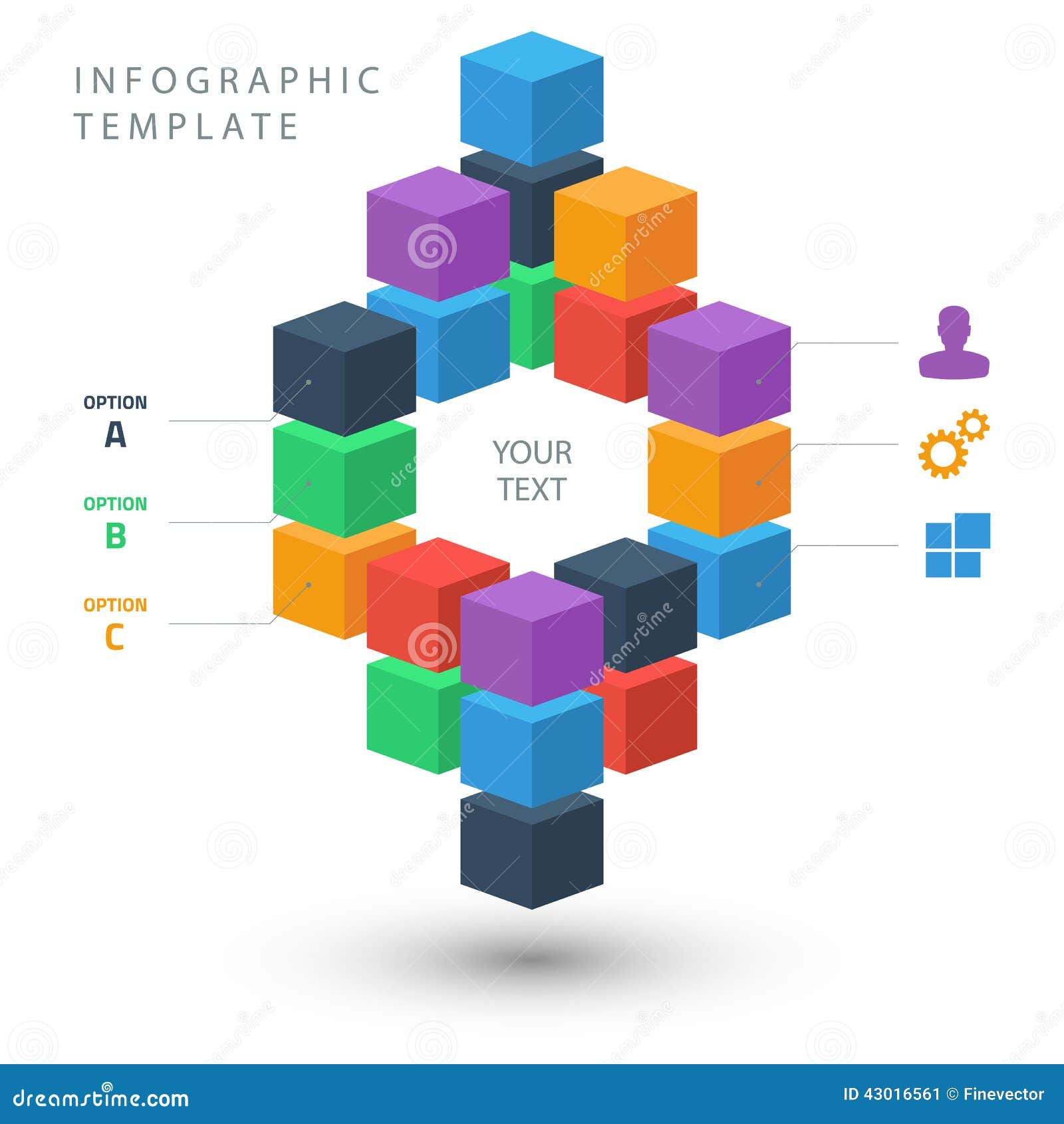 Color Cubes Icon Set. Boxs Illustration Symbol. Sign Blocks Vector ...