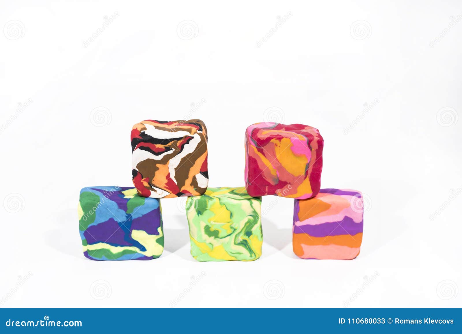 Color Cubes Made from Play Clay. Stock Image - Image of abstract ...
