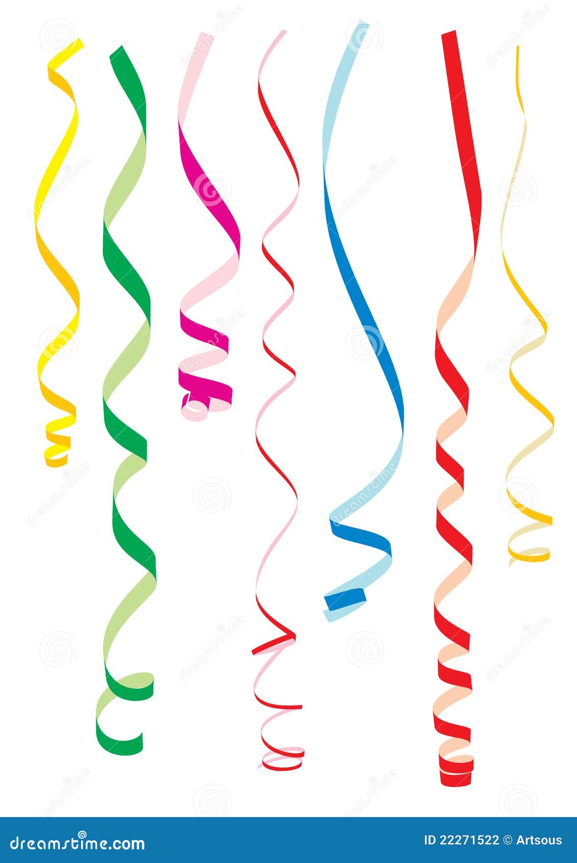 Color curling ribbons set stock vector. Illustration of silk - 22271522