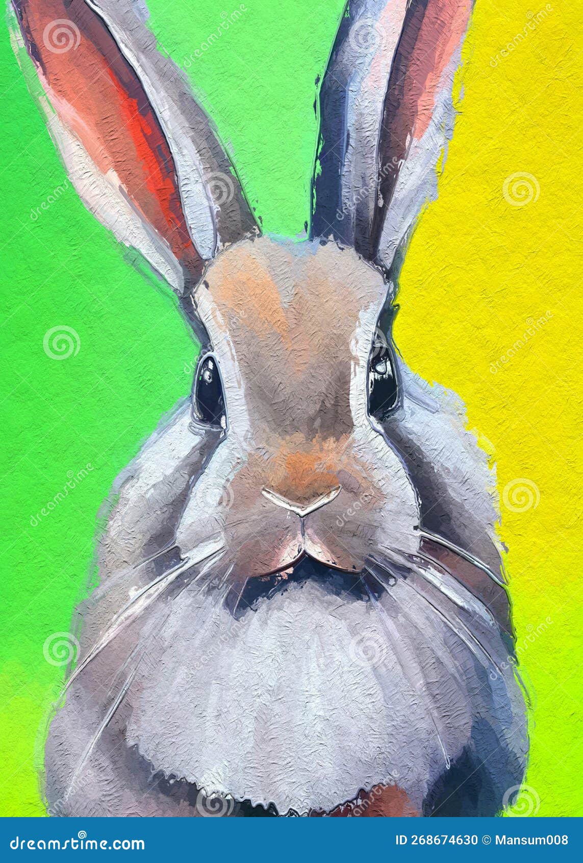 Color of cute rabbit stock illustration. Illustration of cover - 268674630