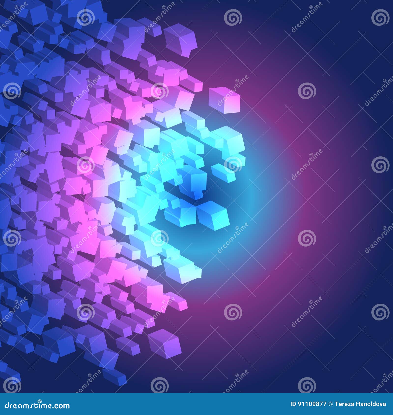 Color 3D Squares on Blue Background Stock Vector - Illustration of ...