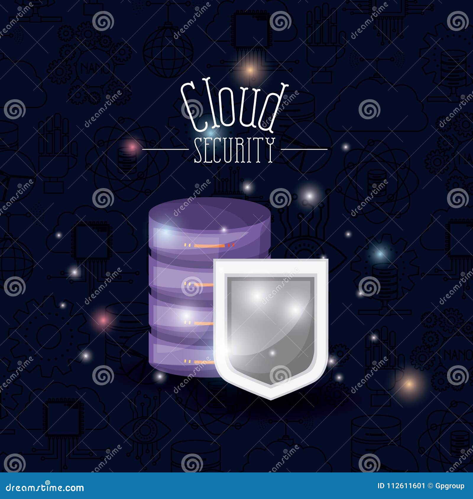 Color Dark Blue Background with Brightness of Colorful Cloud Security ...