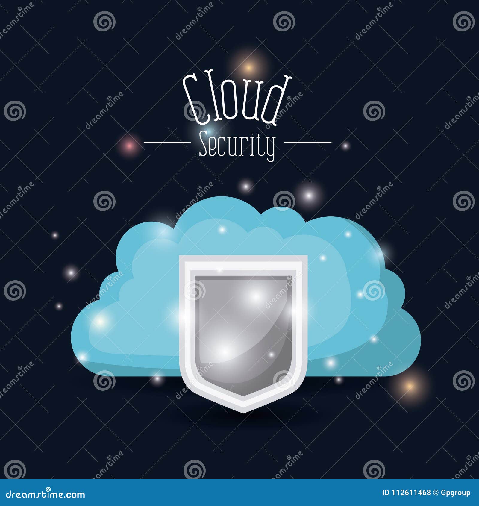 Color Dark Blue Background with Brightness of Colorful Cloud Security ...