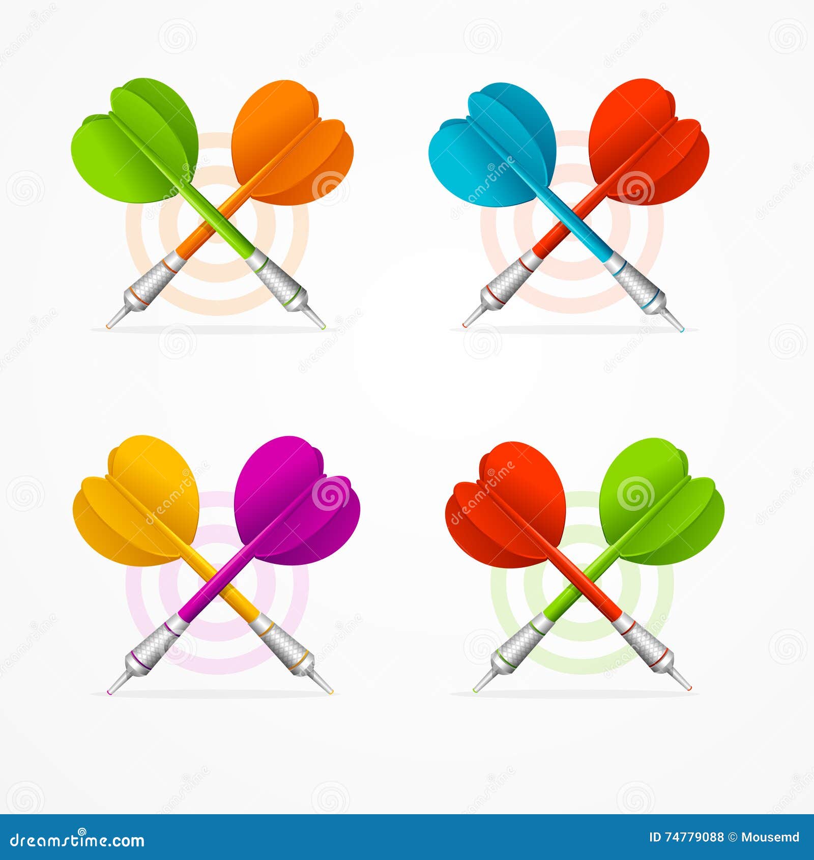 Color Darts Set. Vector stock vector. Illustration of play - 74779088