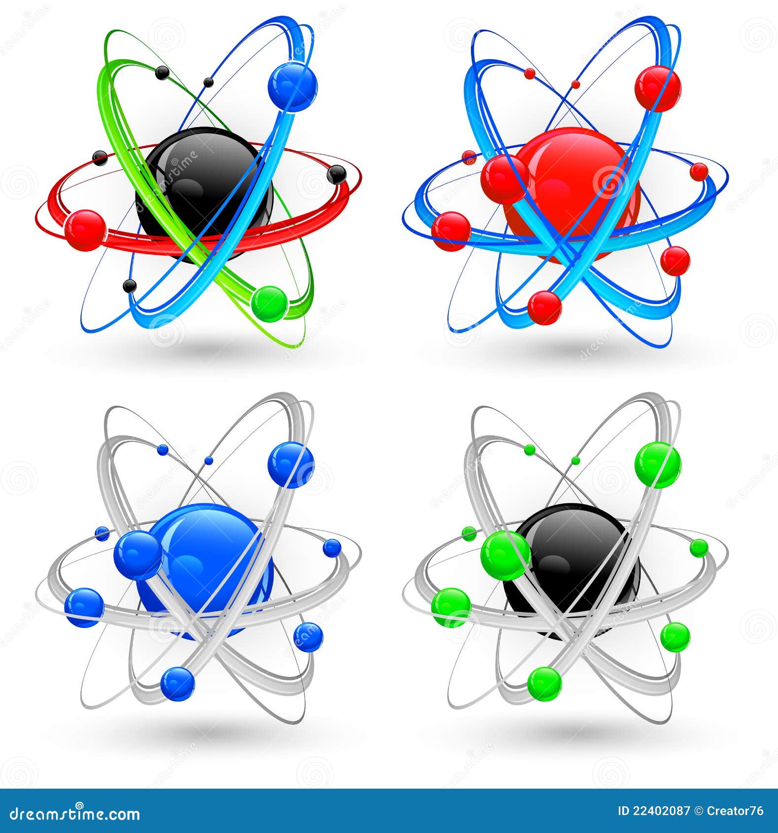 Color De La Variación Del átomo Ilustración del Vector - Ilustración de ...