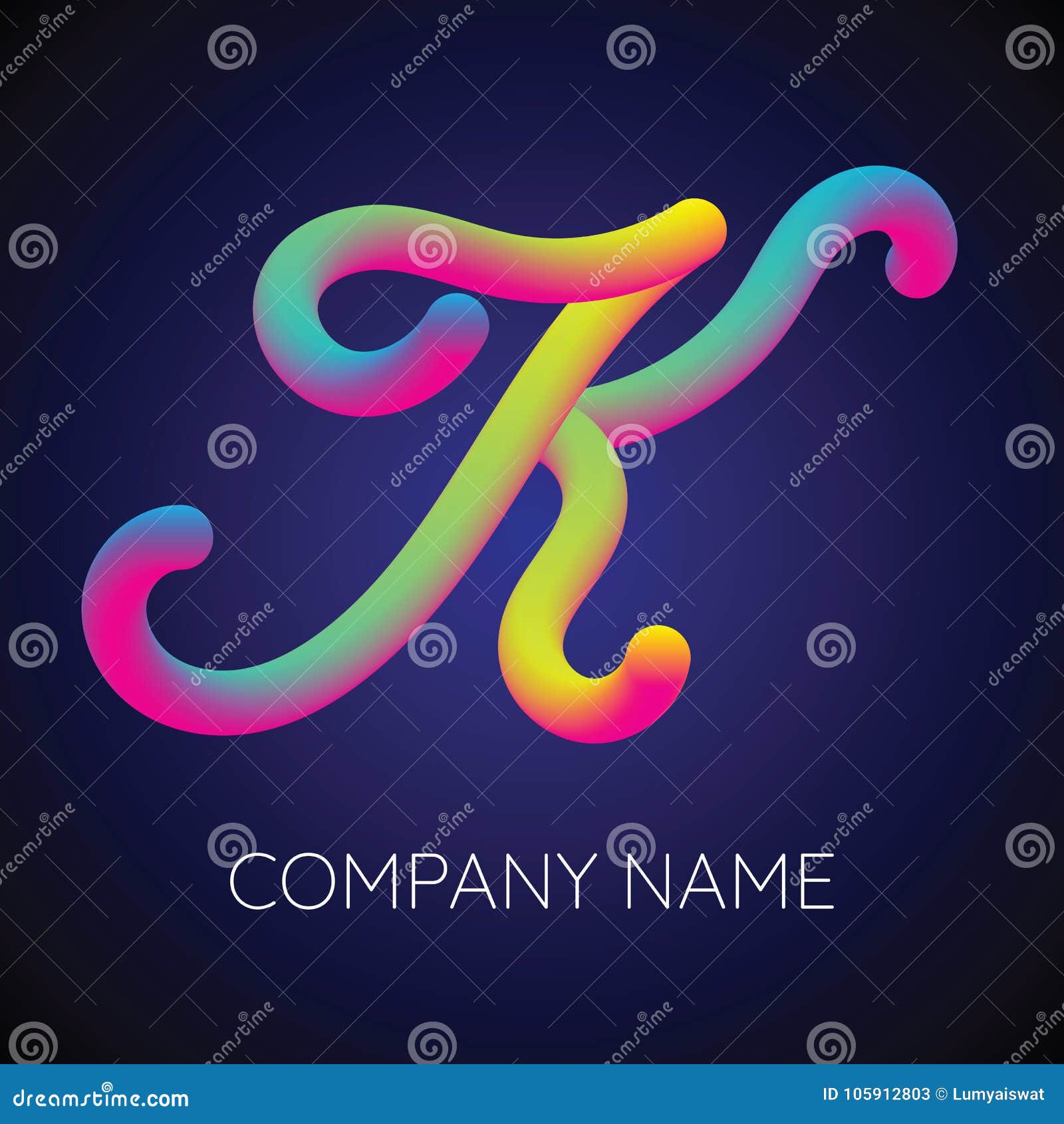 Color De Logo Icon Blending De La Letra De K Ilustración del Vector ...