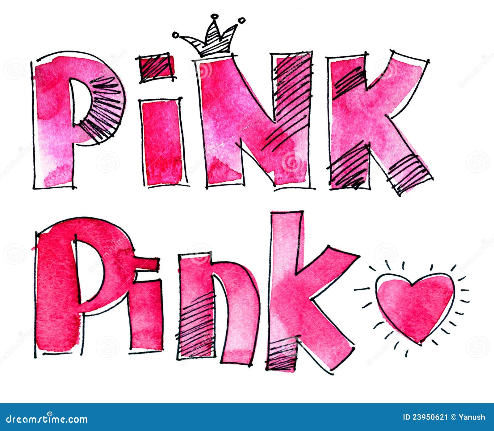 Color De Rosa De La Palabra Stock de ilustración - Ilustración de ...