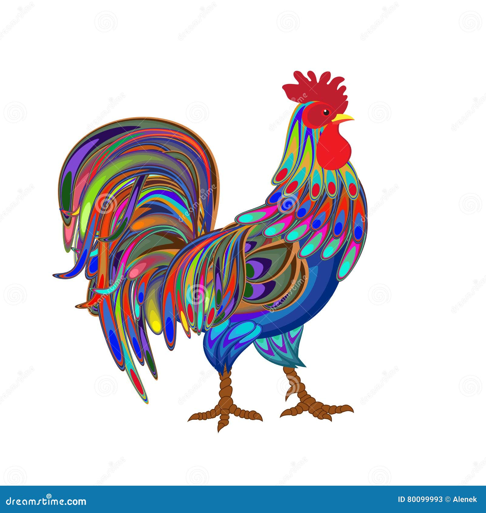 Color del gallo ilustración del vector. Ilustración de enhorabuena ...
