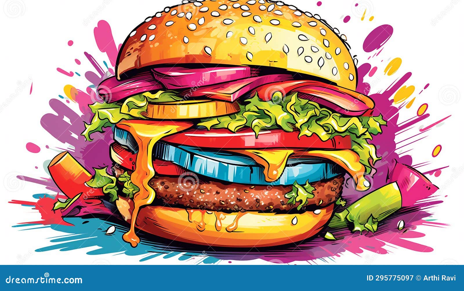 Color the Delicious Layers of a Burger Using Bright and Vibrant Crayons ...