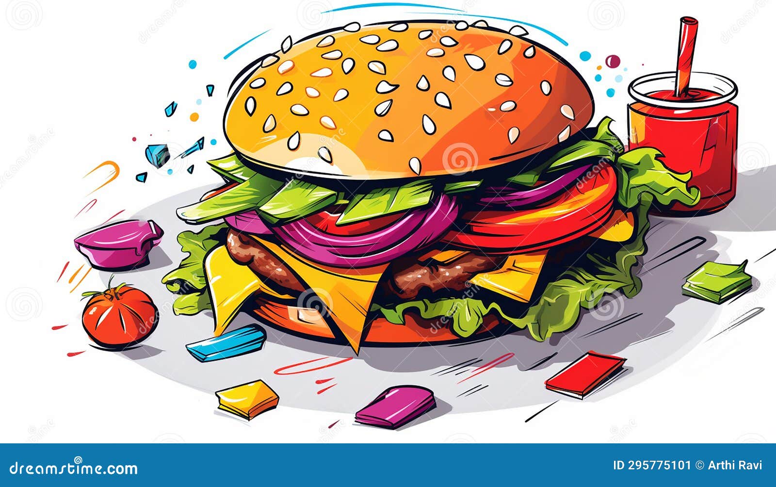 Color the Delicious Layers of a Burger Using Bright and Vibrant Crayons ...