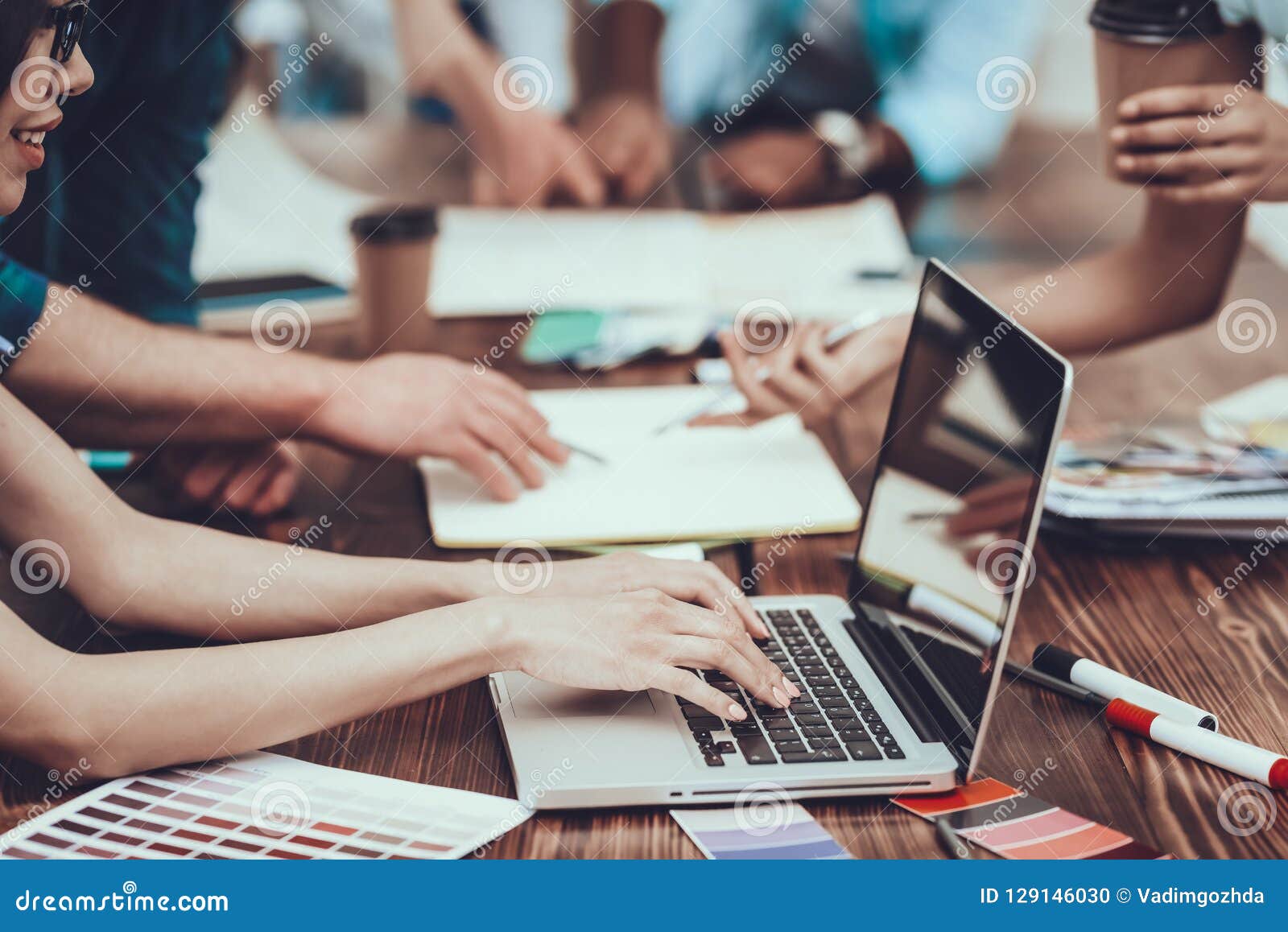 Color . Design. Project. Teamwork. Computers. Stock Photo - Image of ...