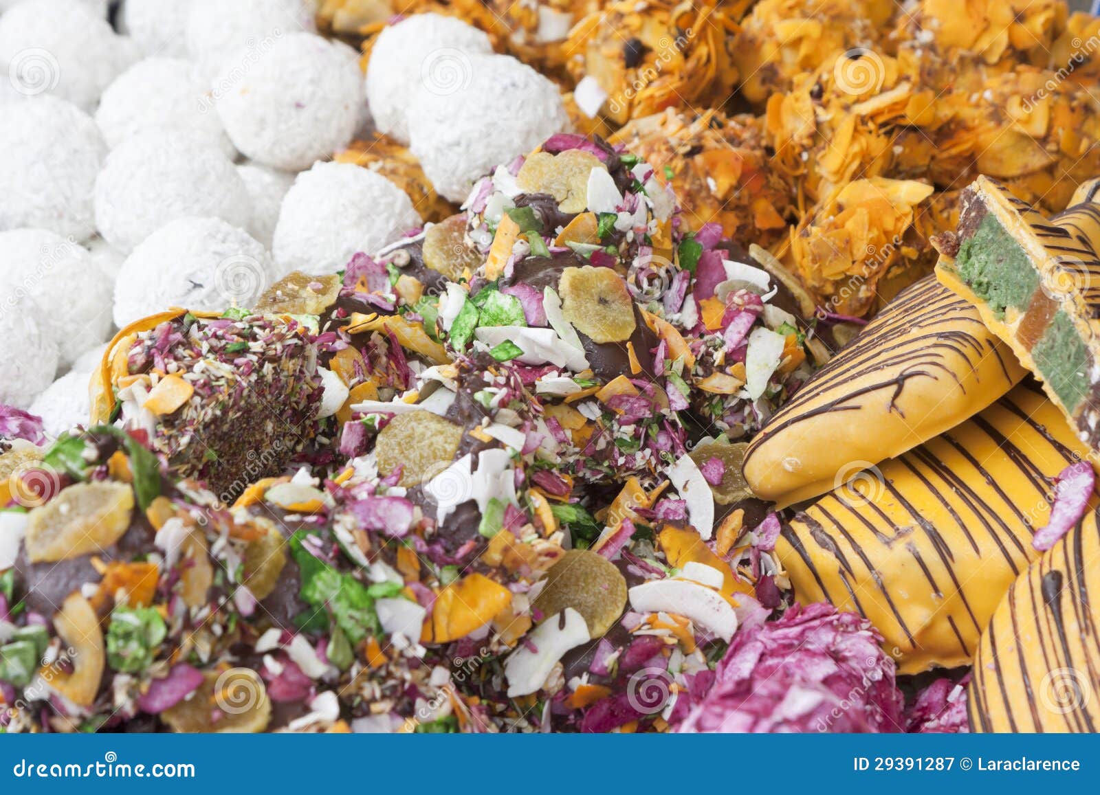 Color Desserts by a Street Bazaar Stock Image - Image of homemade ...