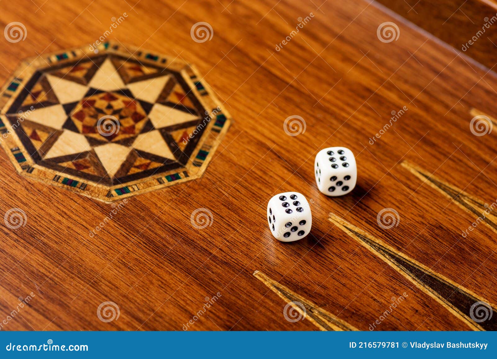 Color Detail of a Backgammon Game with Two Dice Stock Image - Image of ...