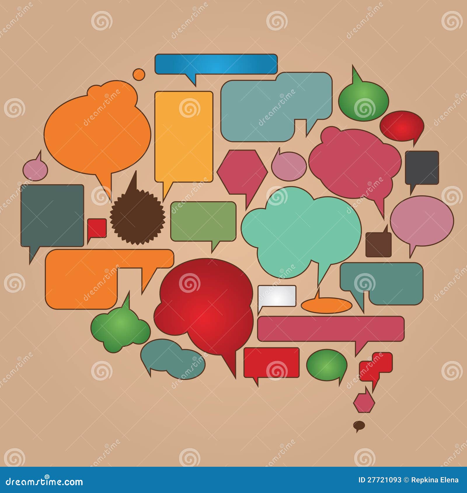 Color dialog bubbles set stock vector. Illustration of comic - 27721093