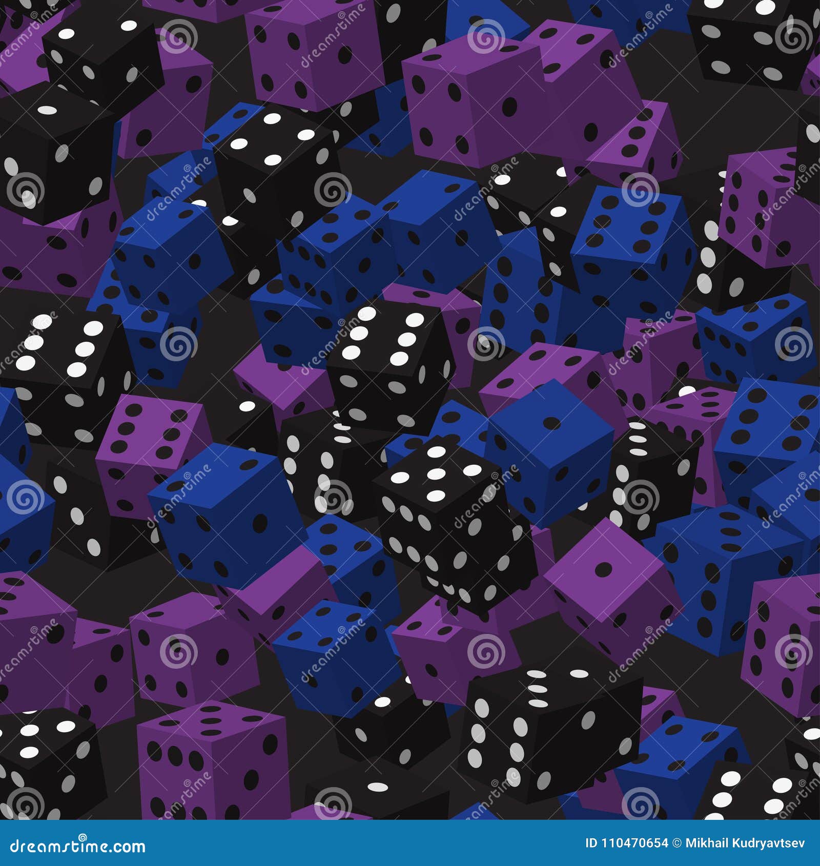 Color Dice Seamless Pattern Stock Vector - Illustration of number ...