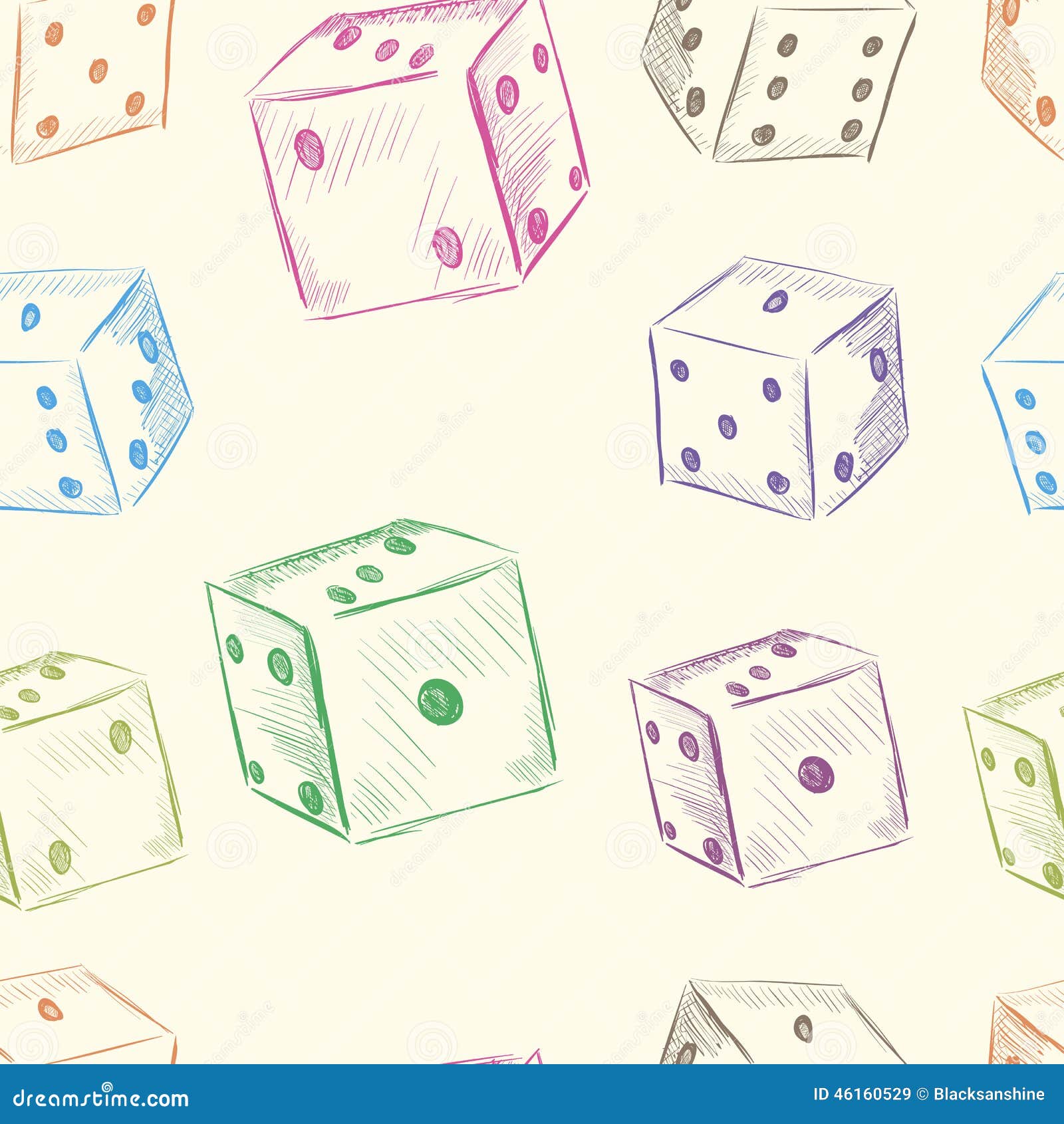 Color Dice Seamless Texture Cartoon Vector | CartoonDealer.com #46160529