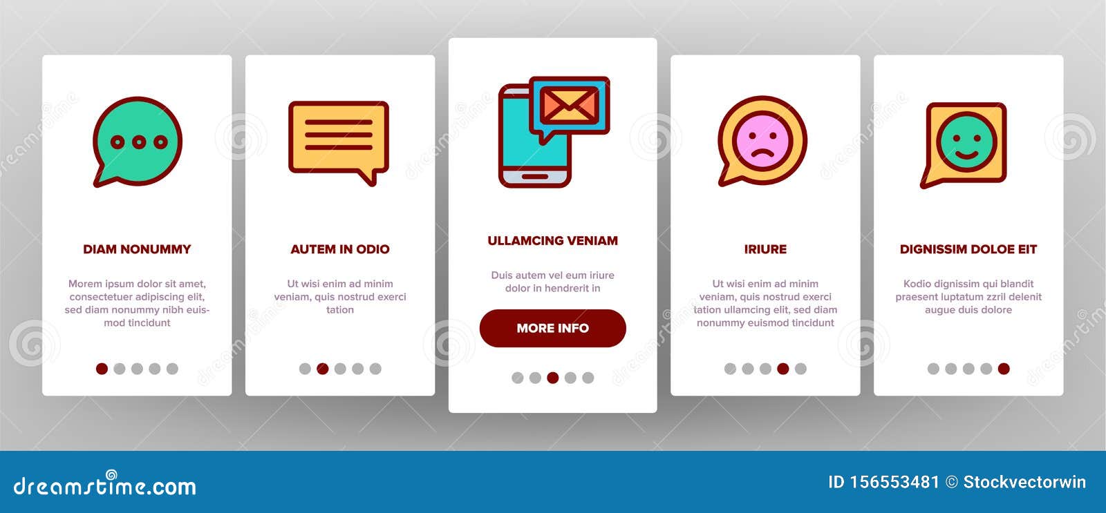 Color Different SMS Message Vector Onboarding Stock Vector ...