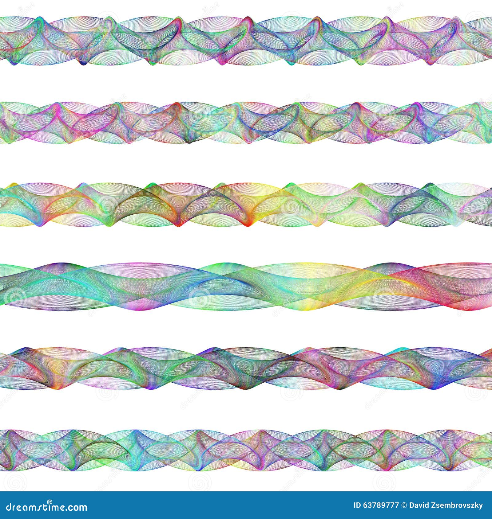 Color Digital Design Page Divider Line Set Stock Vector - Illustration ...