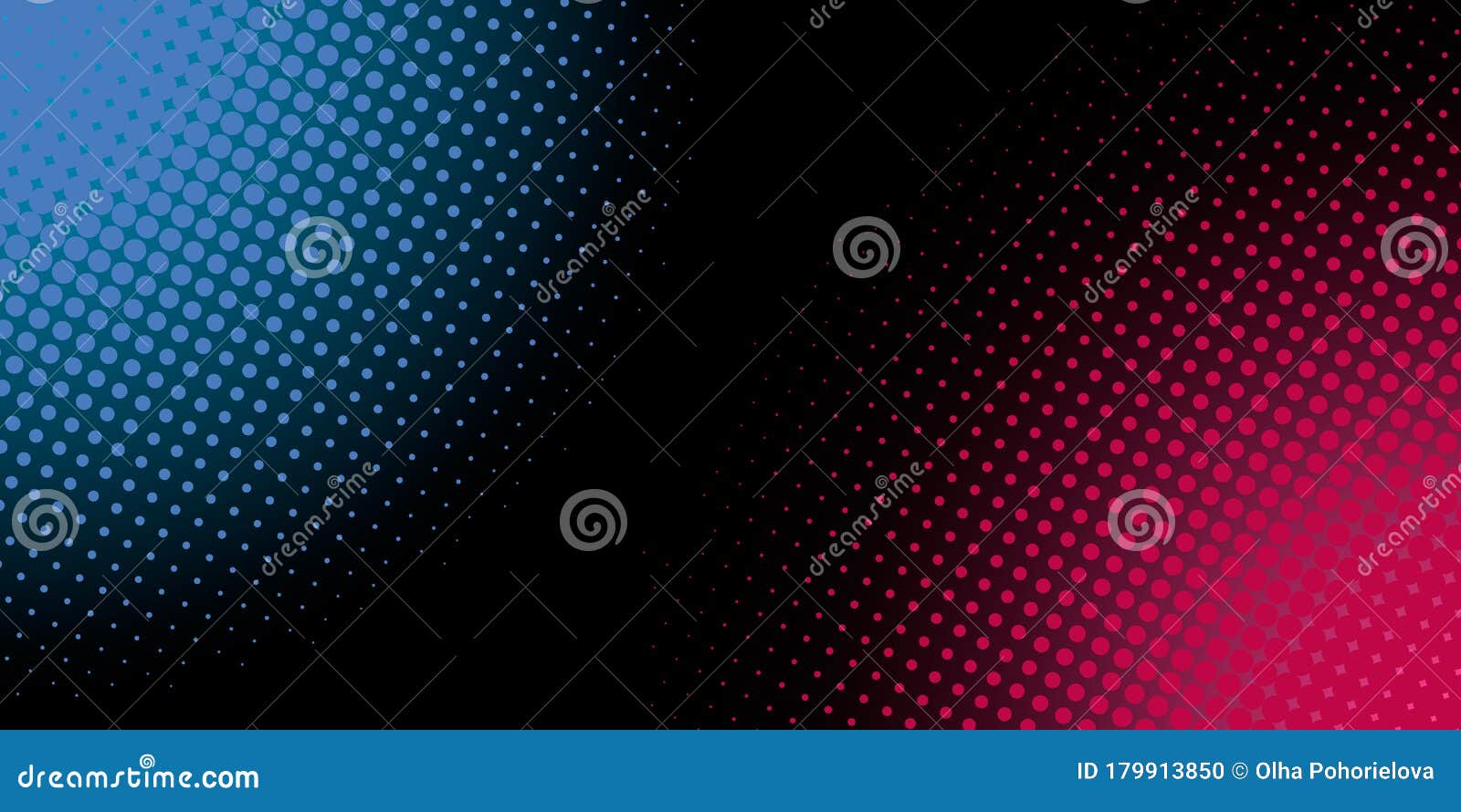 Color Digital Halftone Hexagon Effect Fade On Black Background. RTS ...