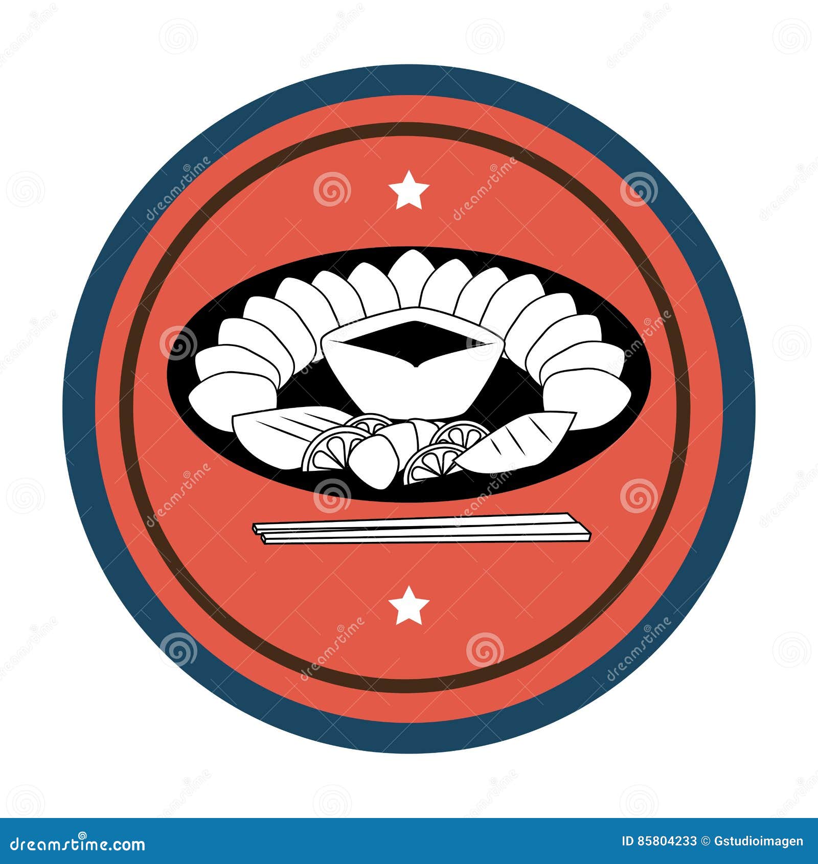 Color Dish with Snacks and Sauce and Lemon Stock Vector - Illustration ...