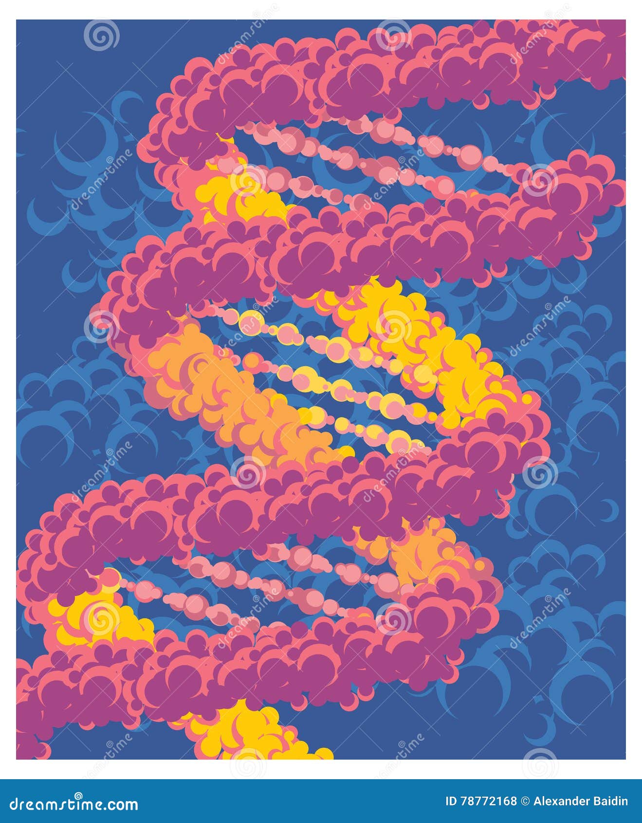 Color DNA molecule. stock illustration. Illustration of gene - 78772168