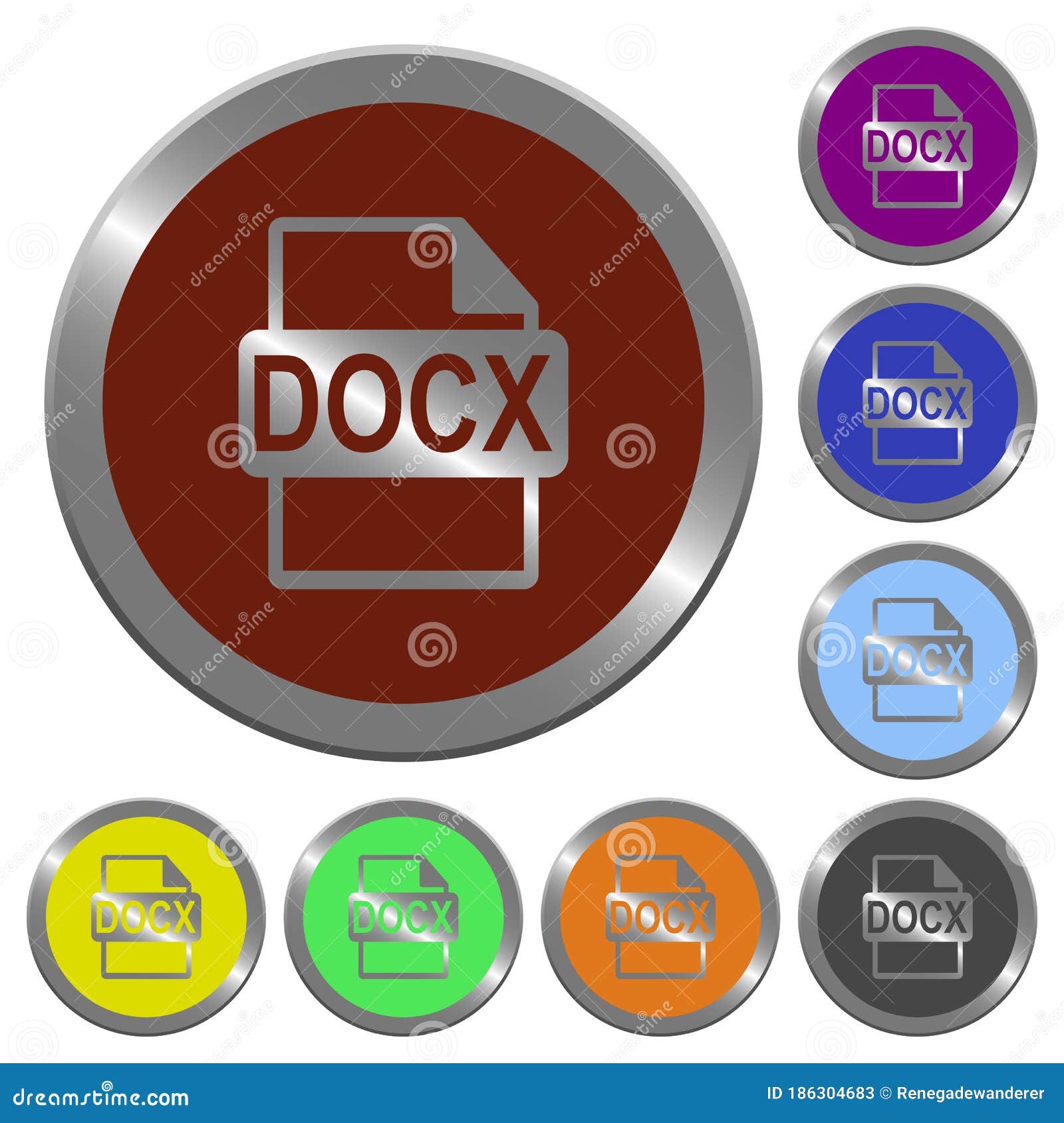 Color DOCX File Format Buttons Editorial Stock Photo - Illustration of ...