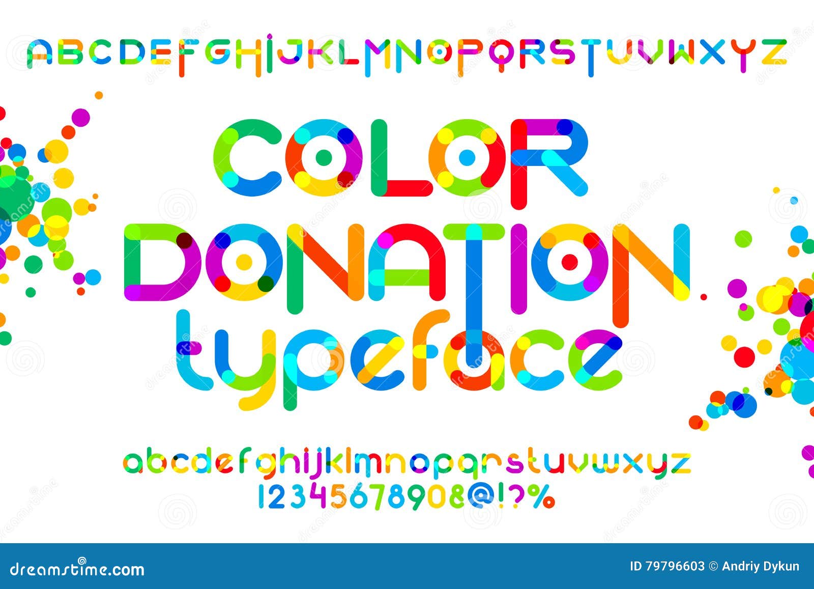 Color donation typeface stock vector. Illustration of style - 79796603