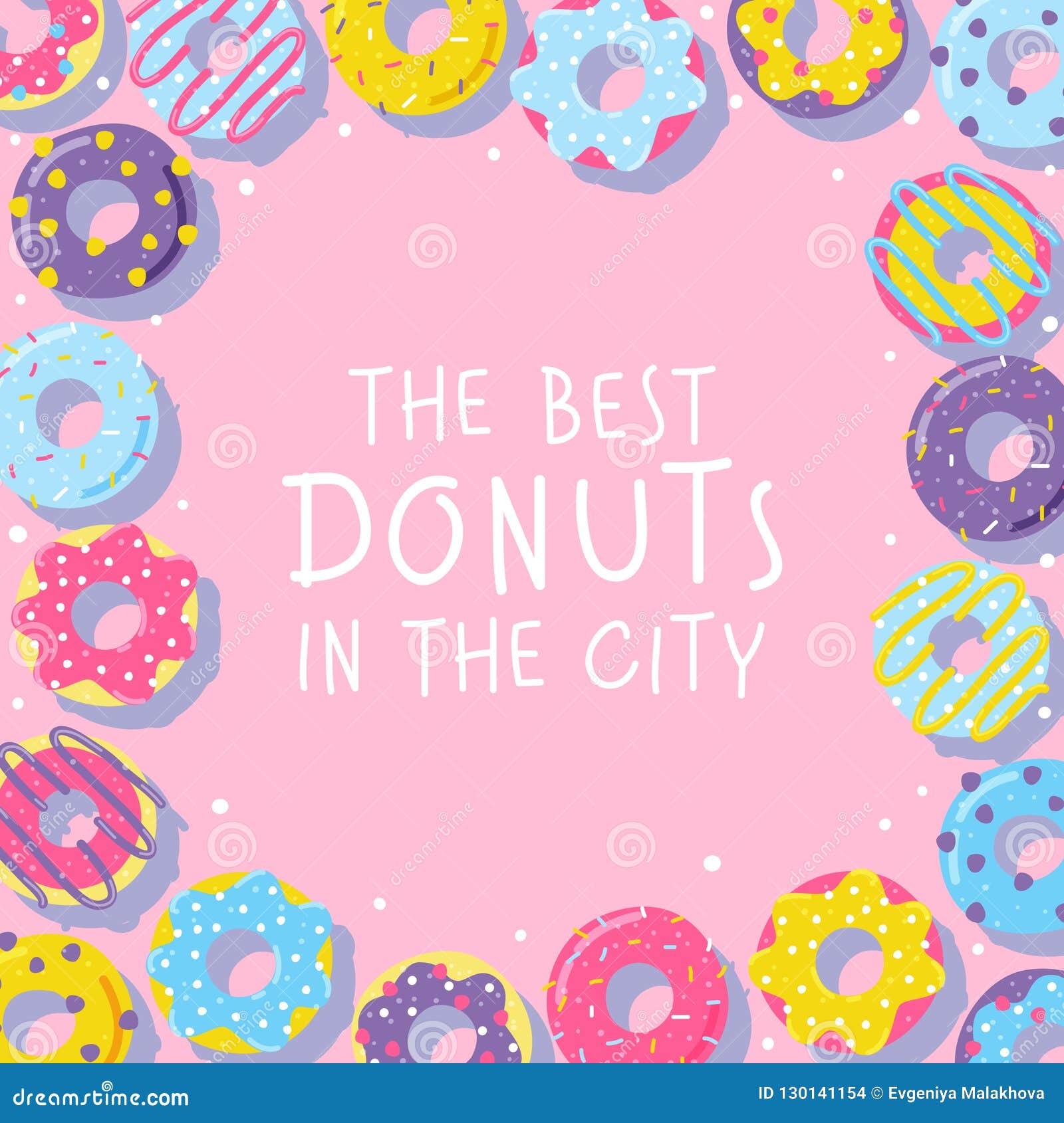 Color Donuts Frame for Your Design Stock Vector - Illustration of sugar ...