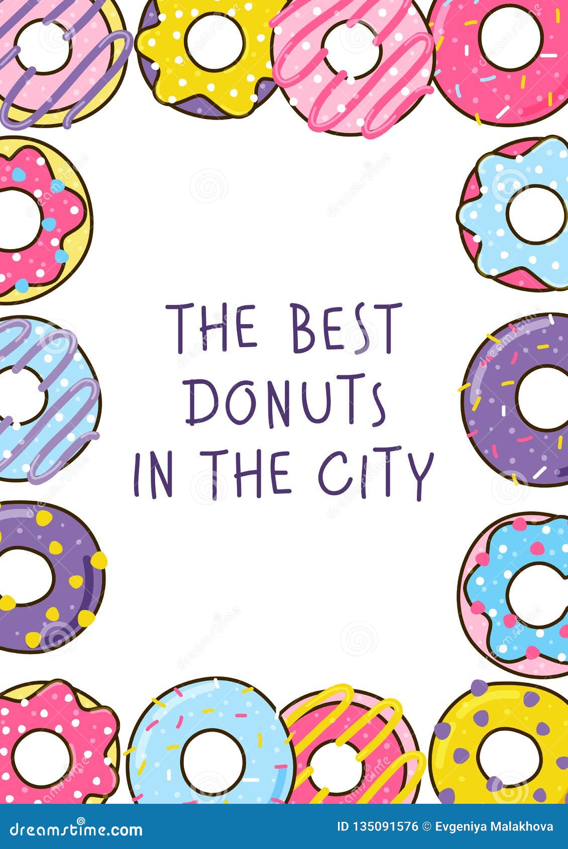 Color Donuts Frame for Your Design Stock Vector - Illustration of tasty ...