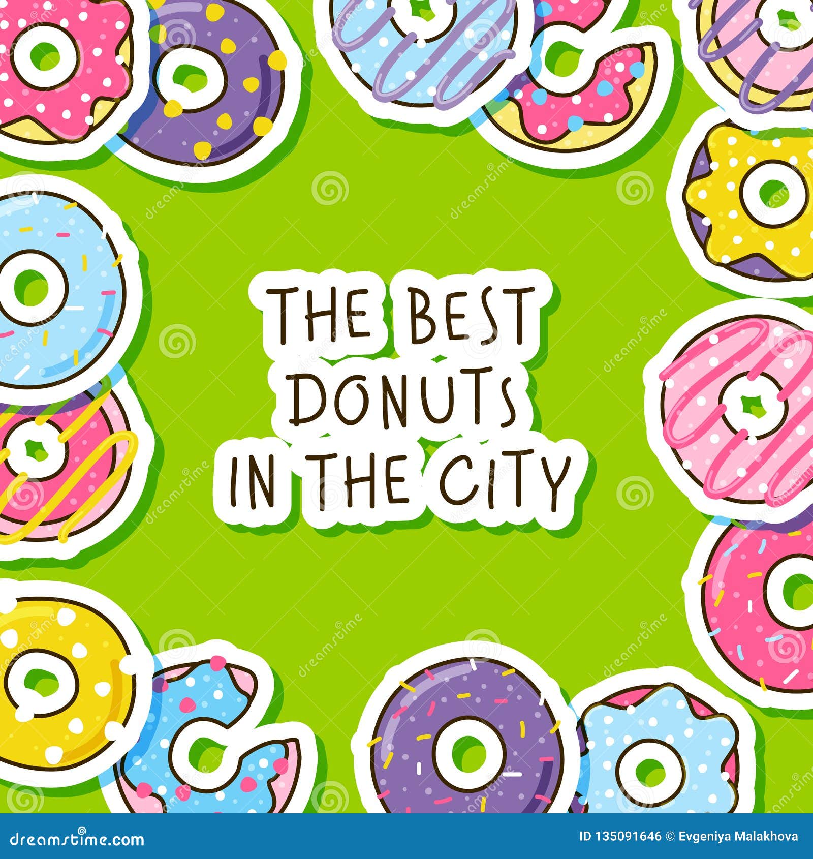 Color Donuts Frame for Your Design Stock Vector - Illustration of ...