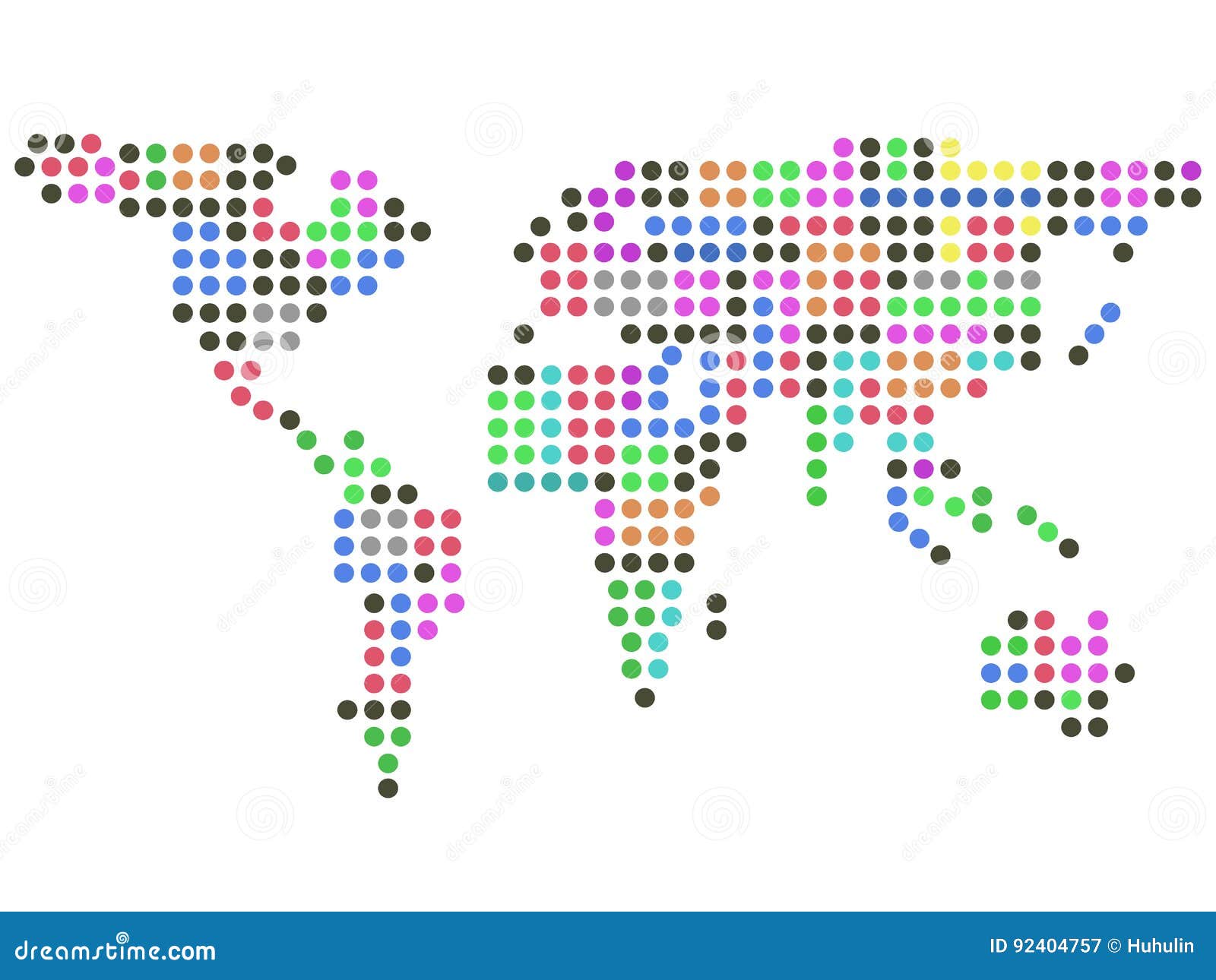 Color dots earth stock vector. Illustration of continent - 92404757