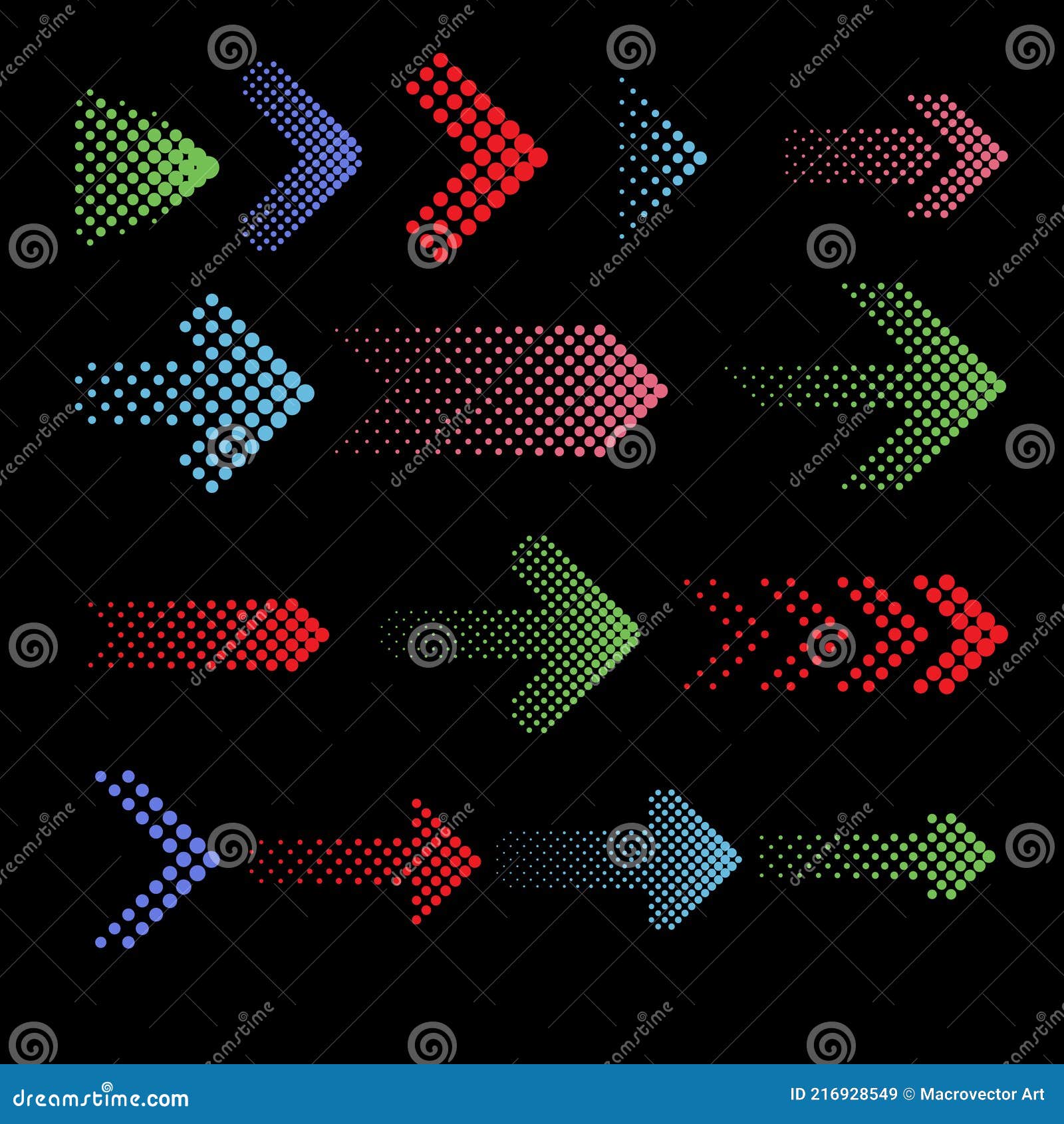 Dotted Arrow Icons Vector Illustration | CartoonDealer.com #52071836